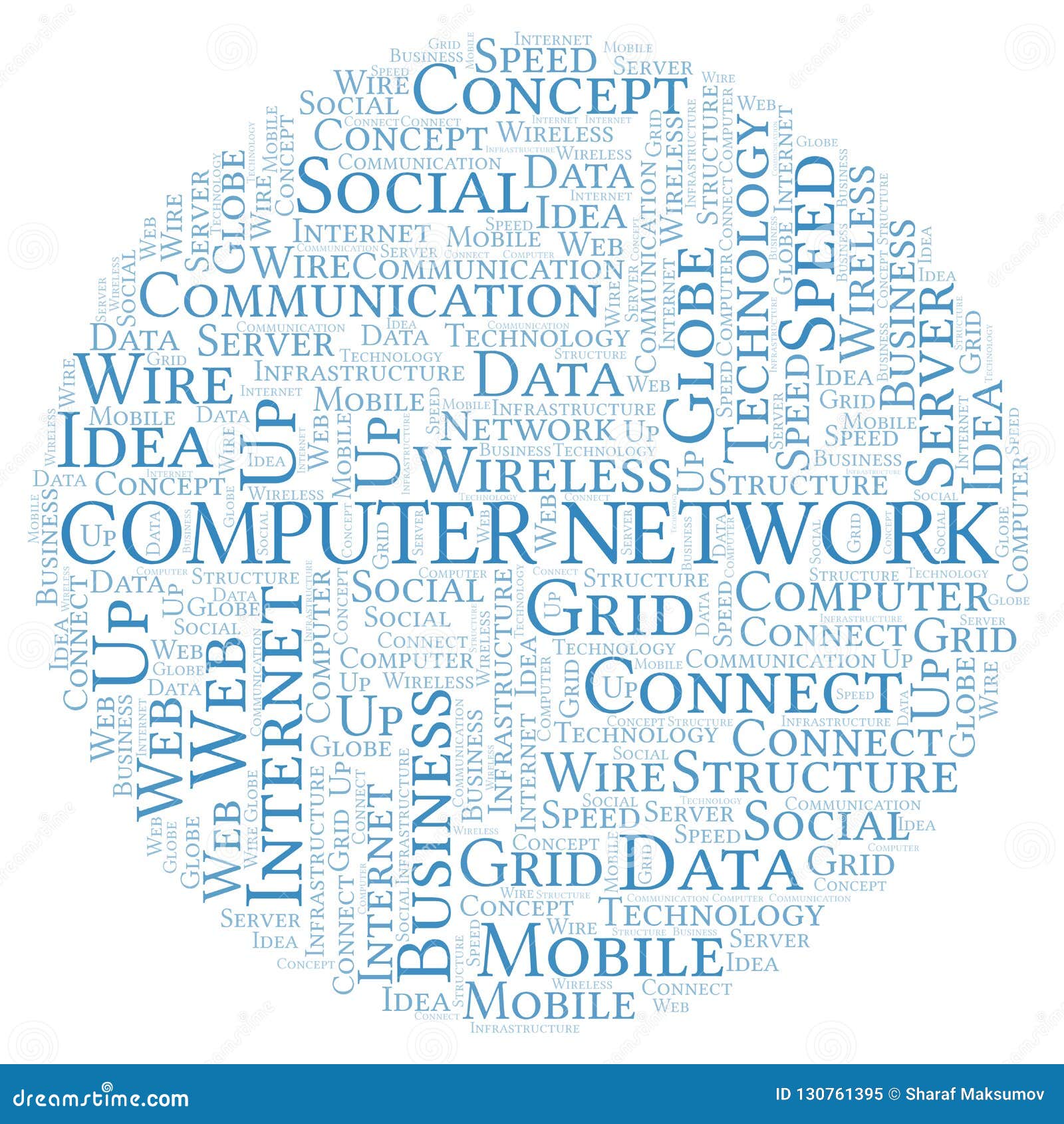 Computer Network Word Cloud. Stock Illustration - Illustration of word ...