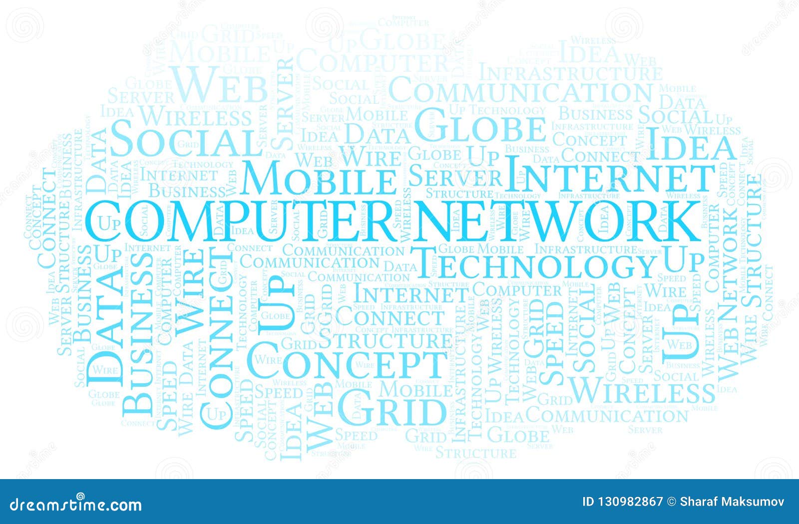 Computer Network Word Cloud. Stock Illustration - Illustration of card ...