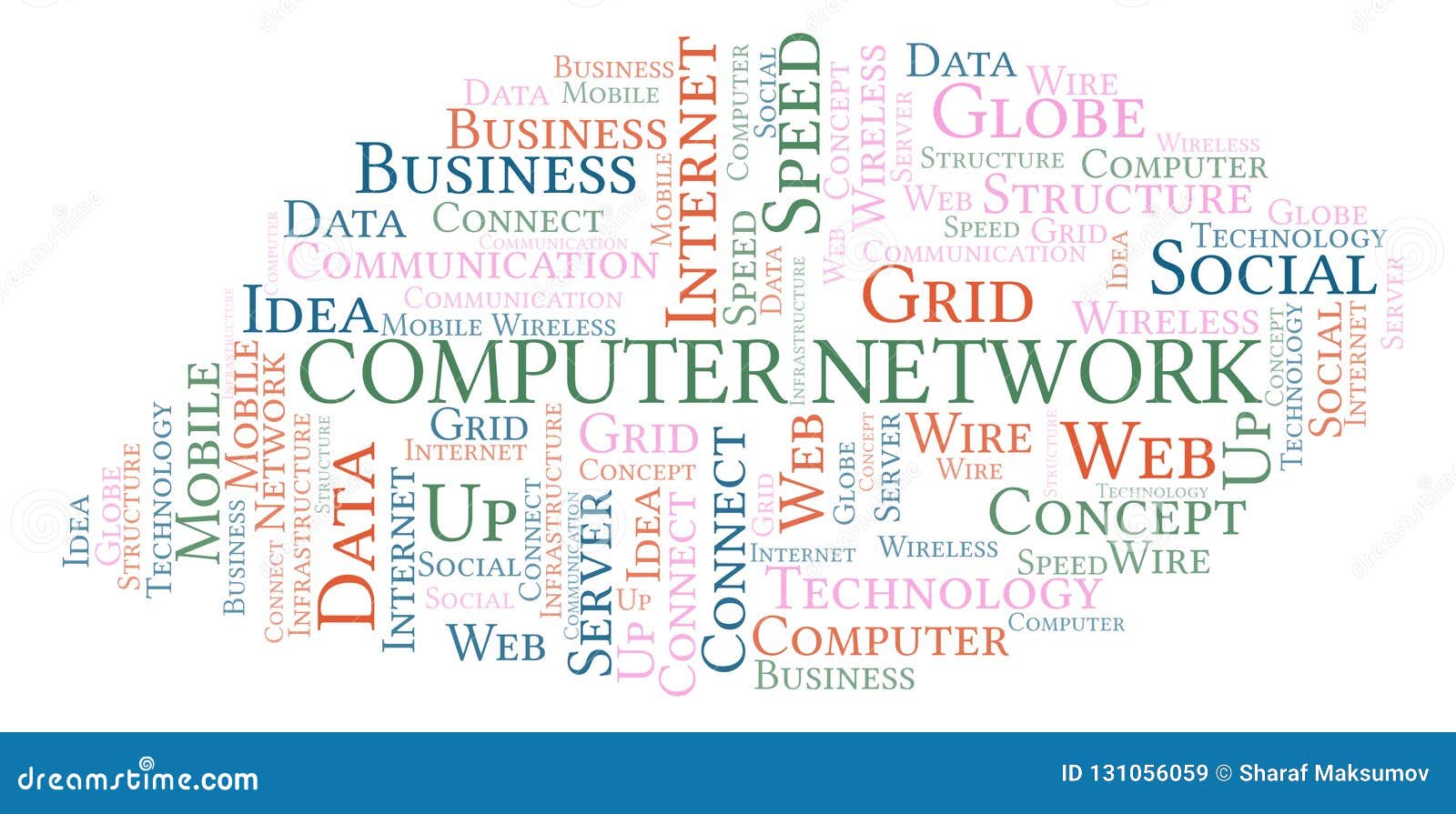 Computer Network Word Cloud. Stock Illustration - Illustration of fonts ...