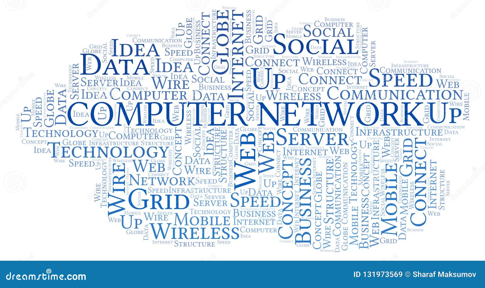 Computer Network Word Cloud Stock Illustration - Illustration of ...
