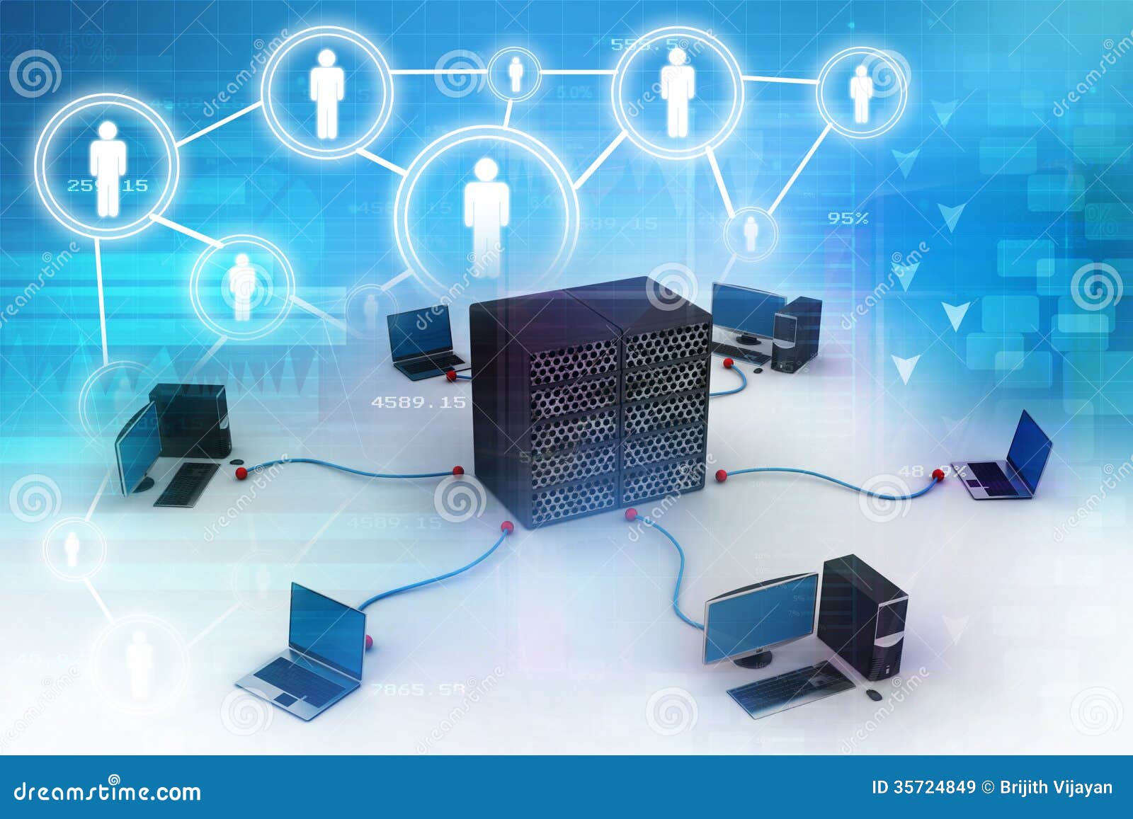Computer Networking stock illustration. Illustration of blue - 35724849