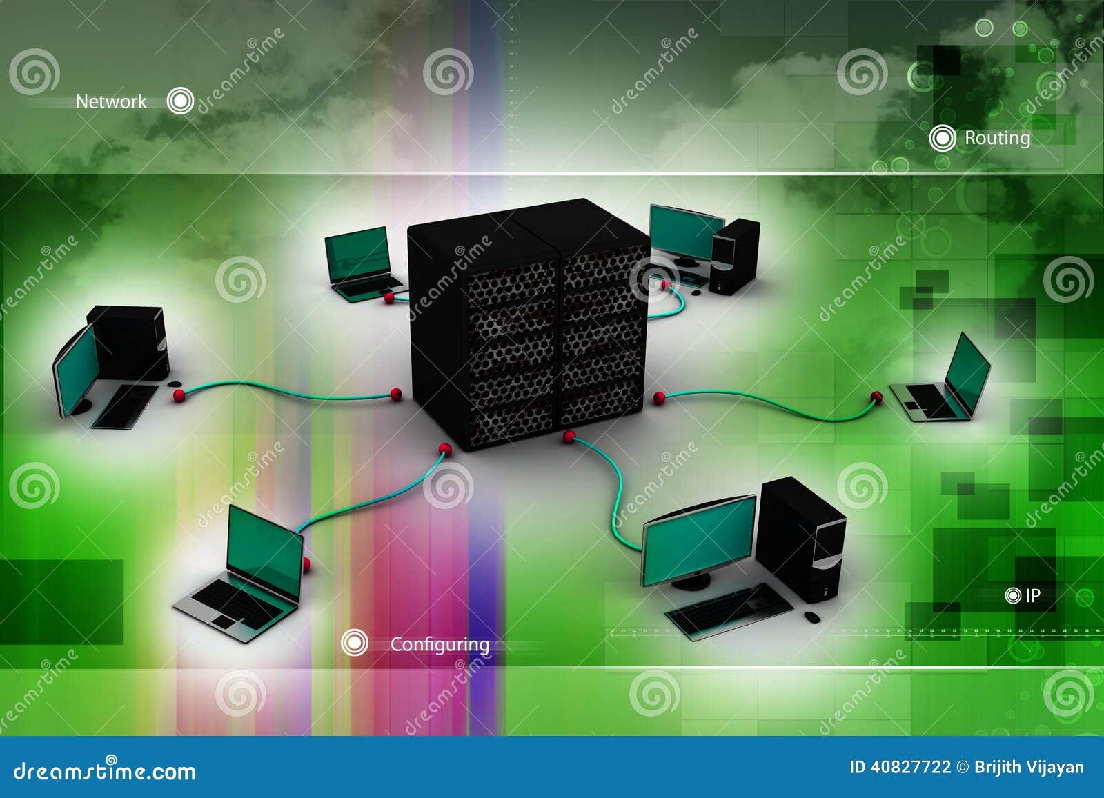 Computer Networking stock illustration. Illustration of bricks - 40827722