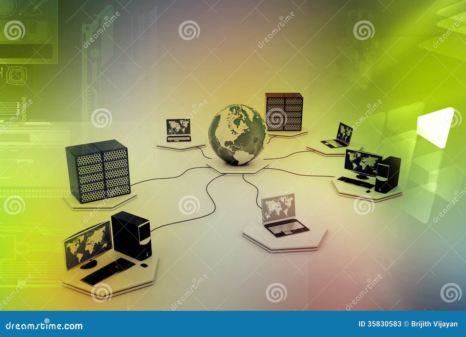 Computer networking stock illustration. Illustration of organization ...