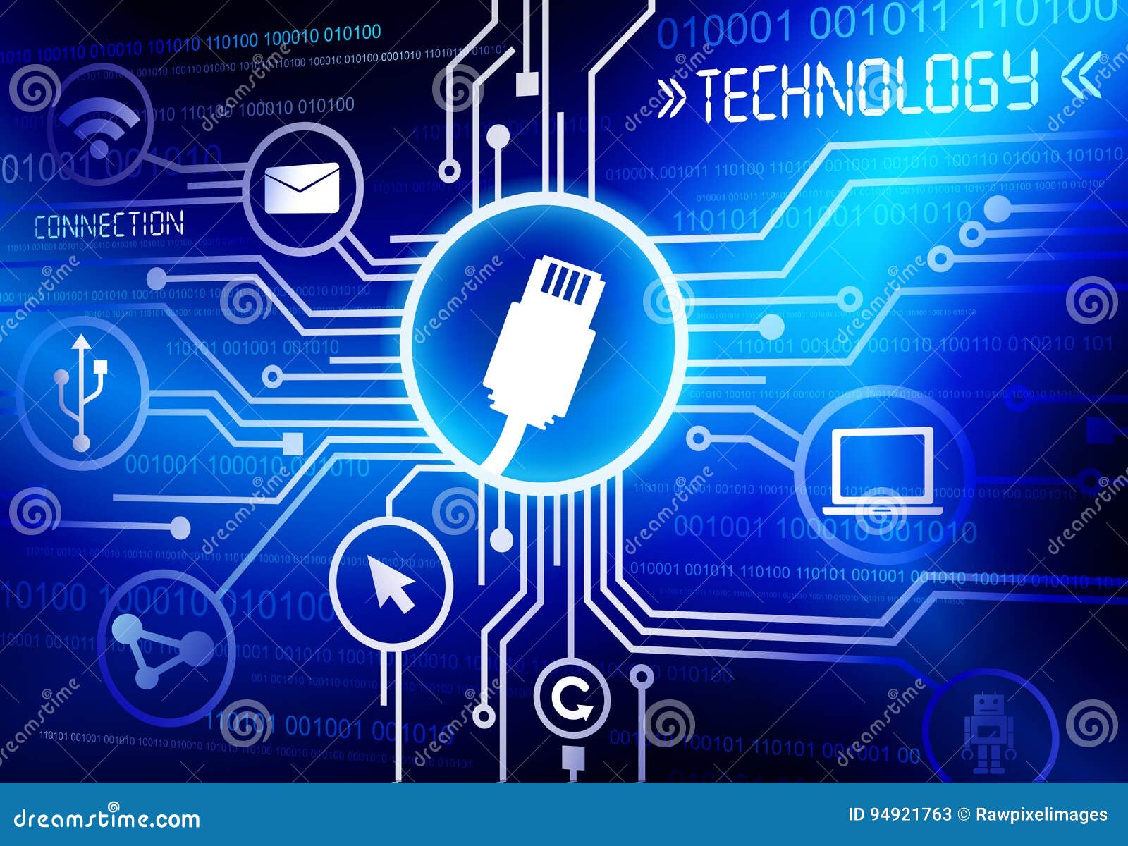 Computer Networking Technology Connection Mail Stock Illustration ...