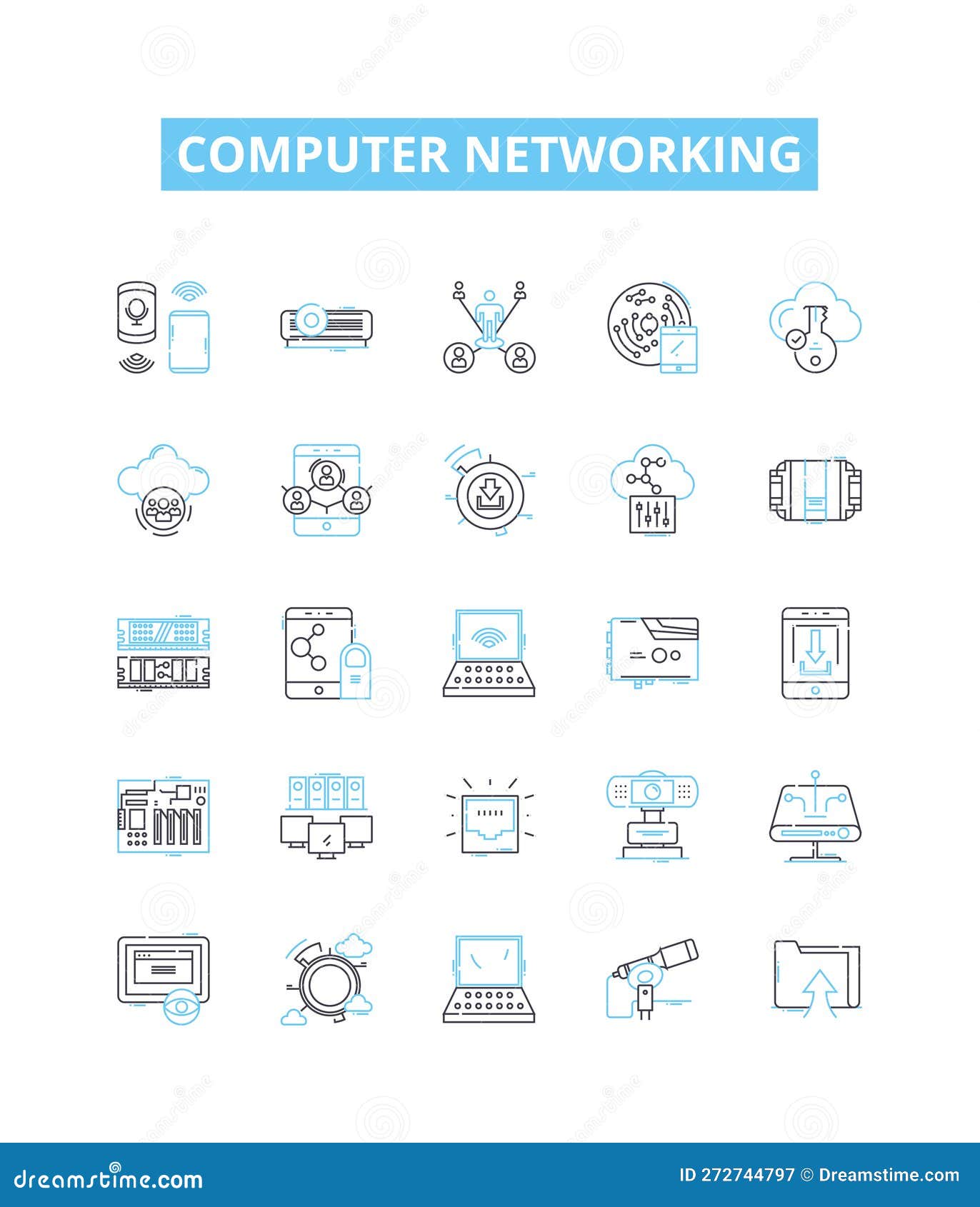 Computer Networking Vector Line Icons Set Networking Computer Ethernet Tcpip Wi Fi