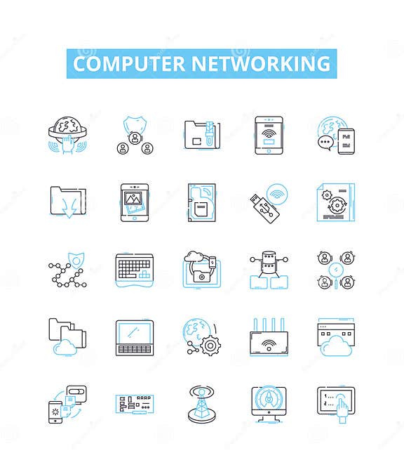 Computer Networking Vector Line Icons Set. Networking, Computer ...