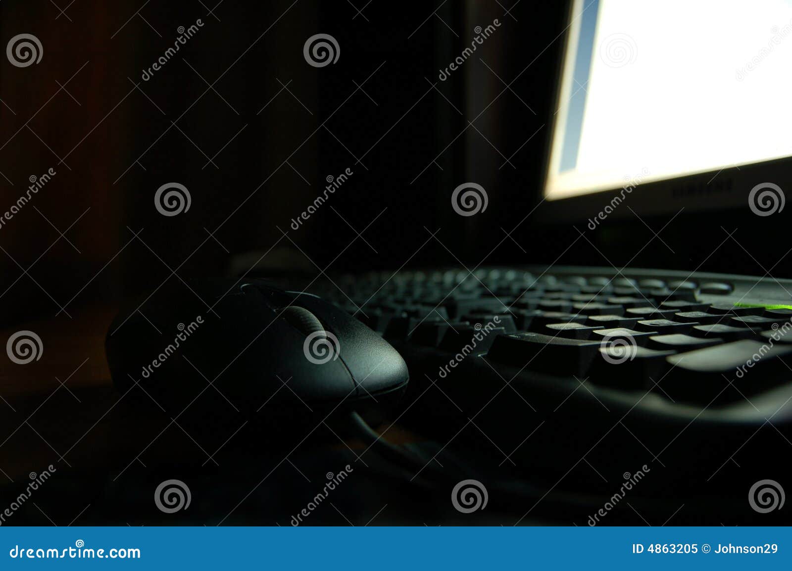 Computer at night stock image. Image of work, internet - 4863205
