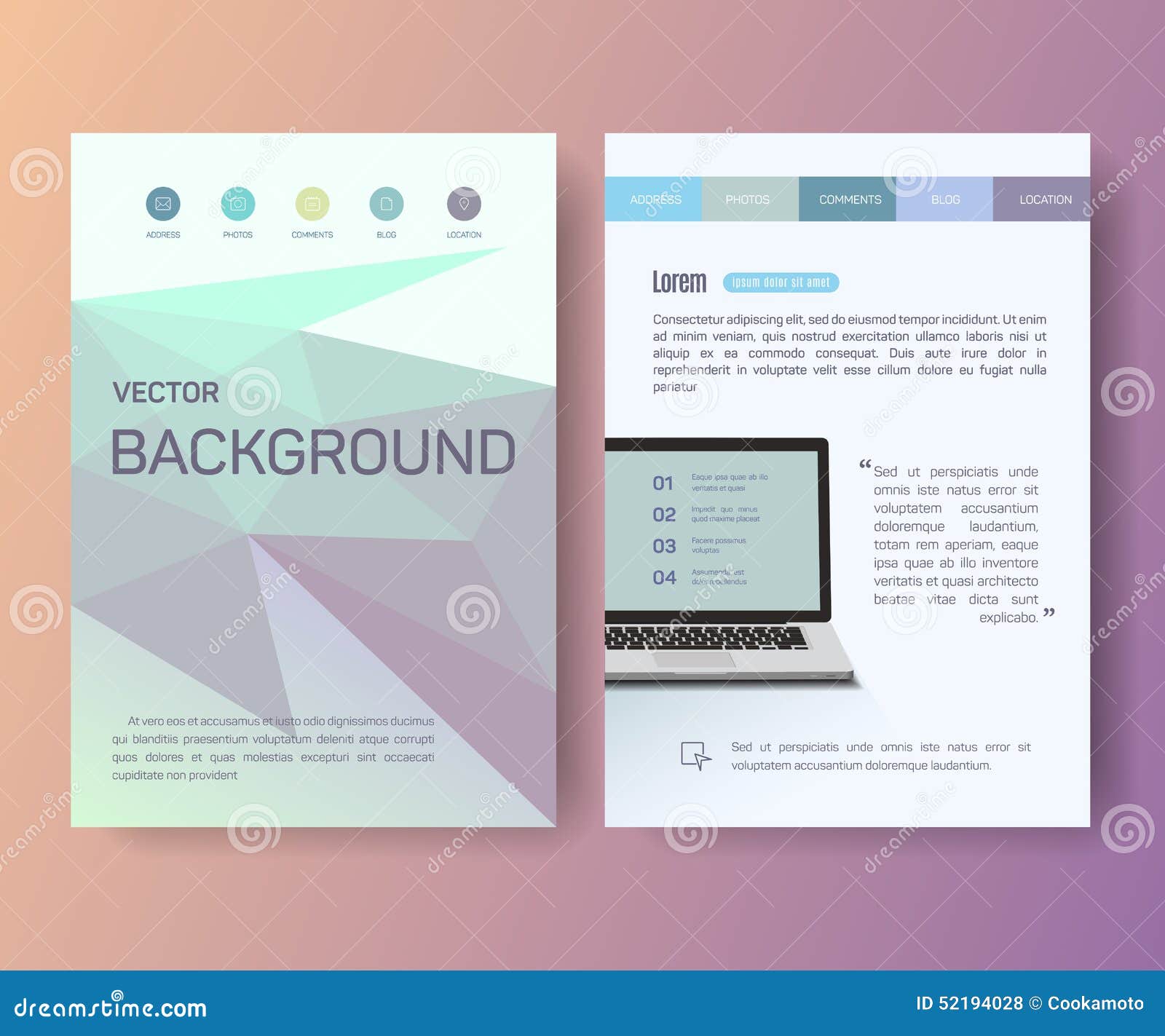 Computer, Notebook, Booklet Magazine Poster Flyer Stock Vector ...