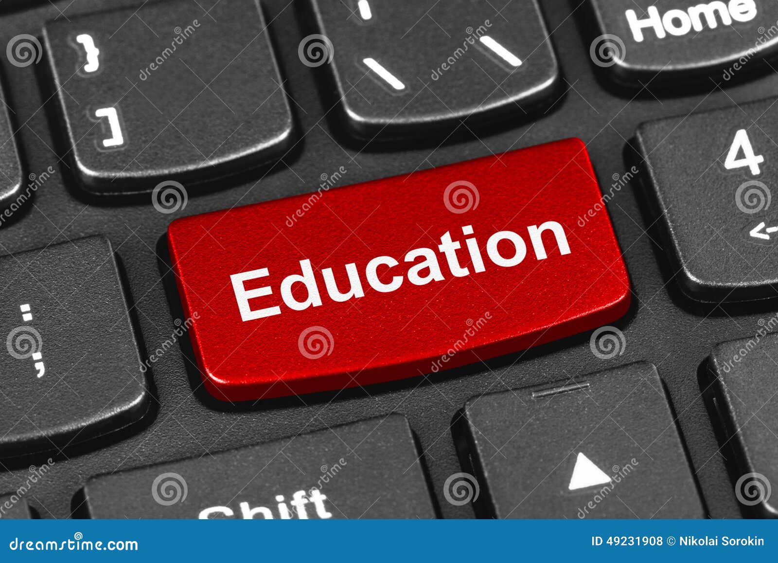 Computer Notebook Keyboard with Education Key Stock Photo - Image of ...