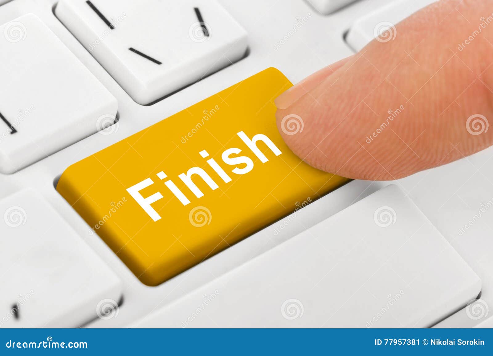 Computer Notebook Keyboard with Finish Key Stock Image - Image of ...