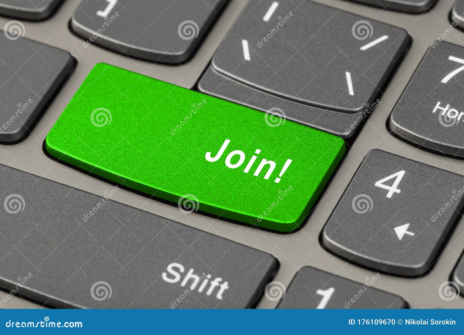 Computer Notebook Keyboard with Join Key Stock Photo - Image of ...