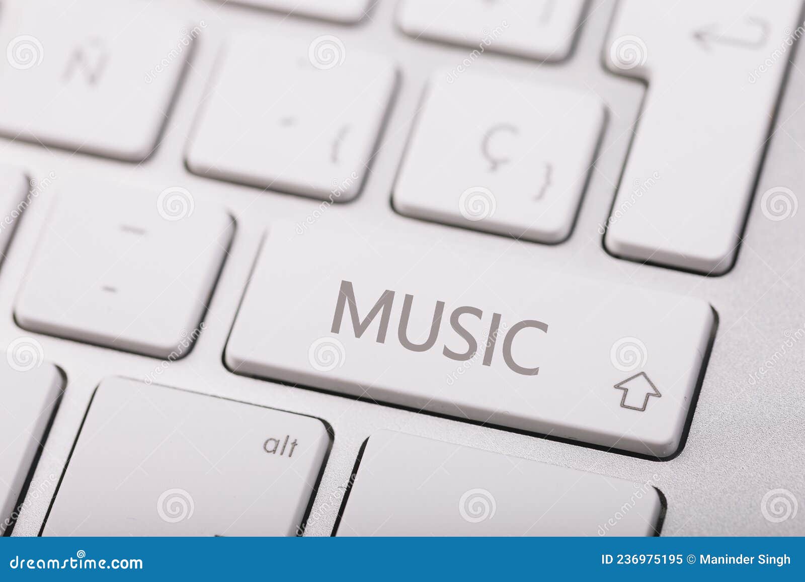 Computer Notebook Keyboard with Music Key Stock Image - Image of ...