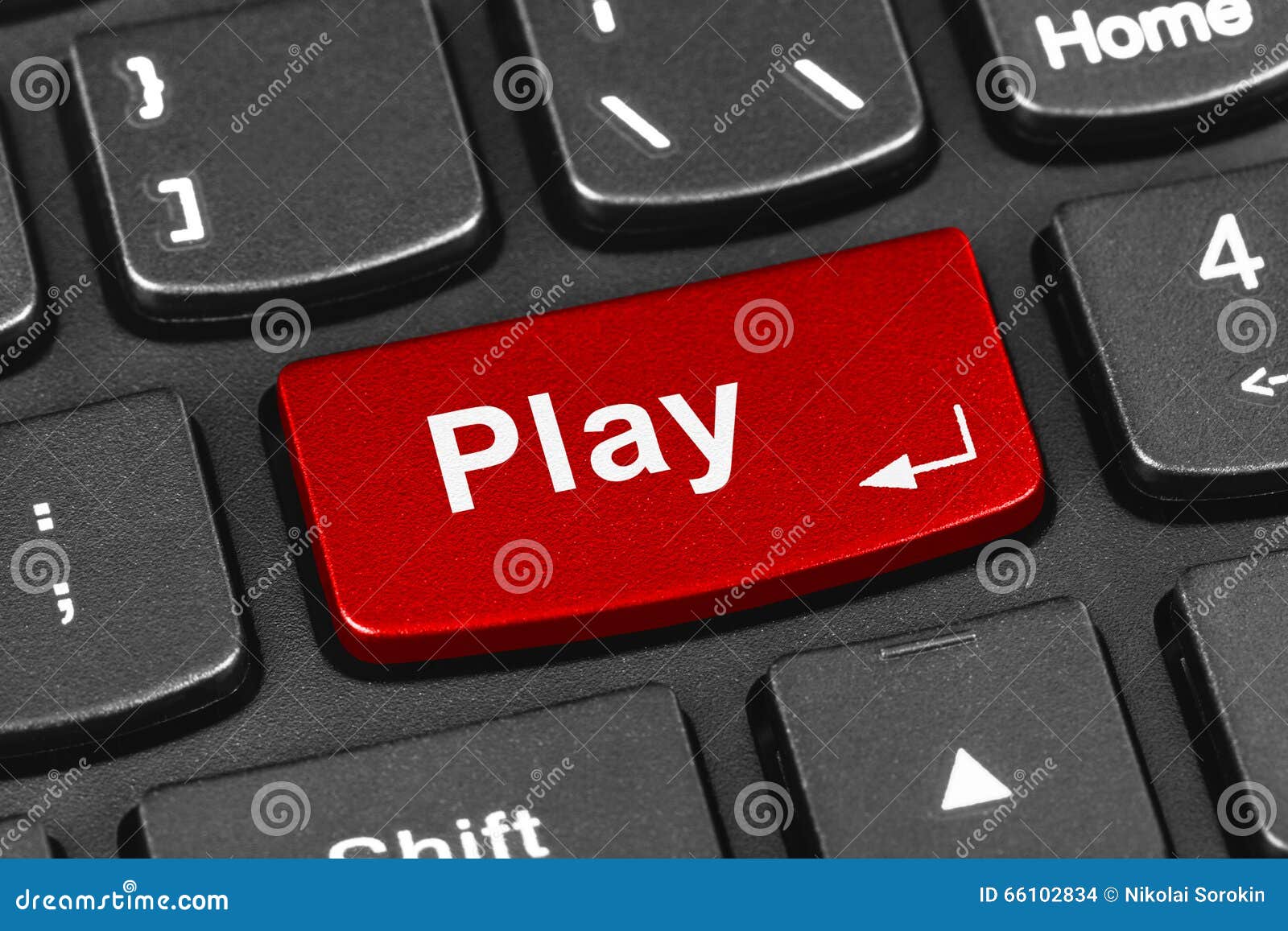 Computer Notebook Keyboard with Play Key Stock Photo - Image of ...