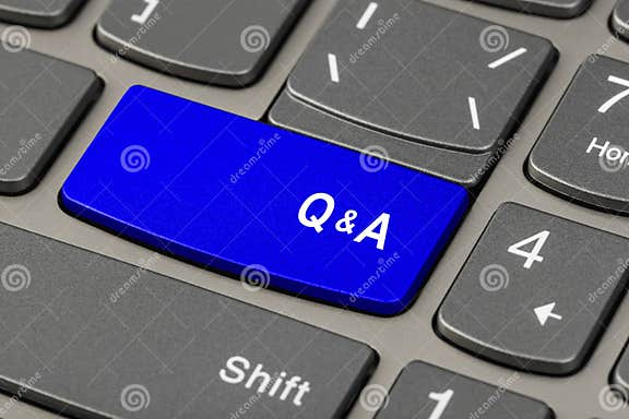 Computer Notebook Keyboard with Questions and Answers Key Stock Image ...