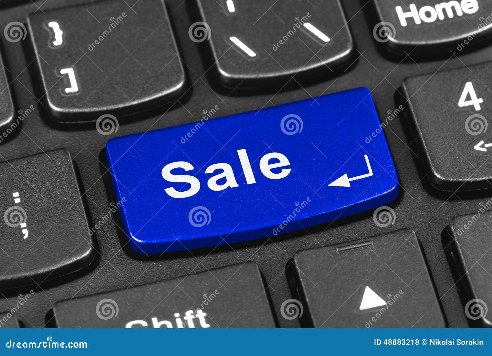 Computer Notebook Keyboard with Sale Key Stock Photo - Image of ...