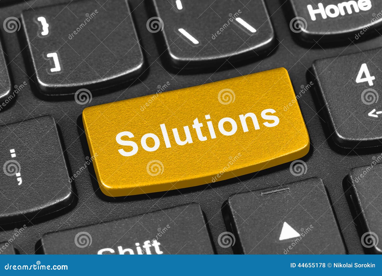 Computer Notebook Keyboard with Solutions Key Stock Photo - Image of ...