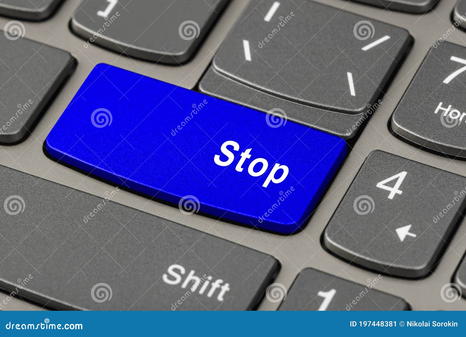 Computer Notebook Keyboard with Stop Key Stock Image - Image of ...