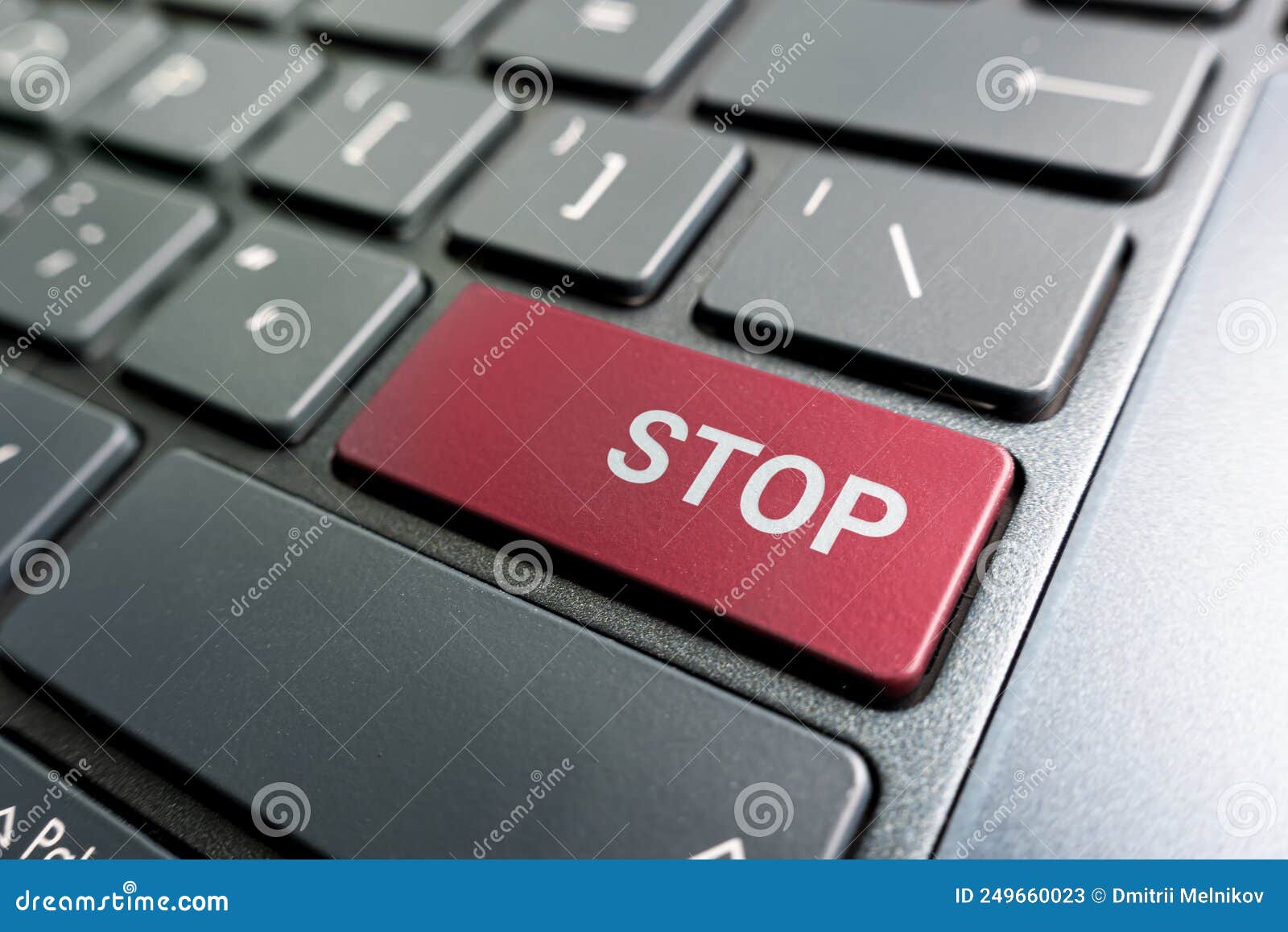 Computer Notebook Keyboard with Stop Key - Technology Background Stock ...