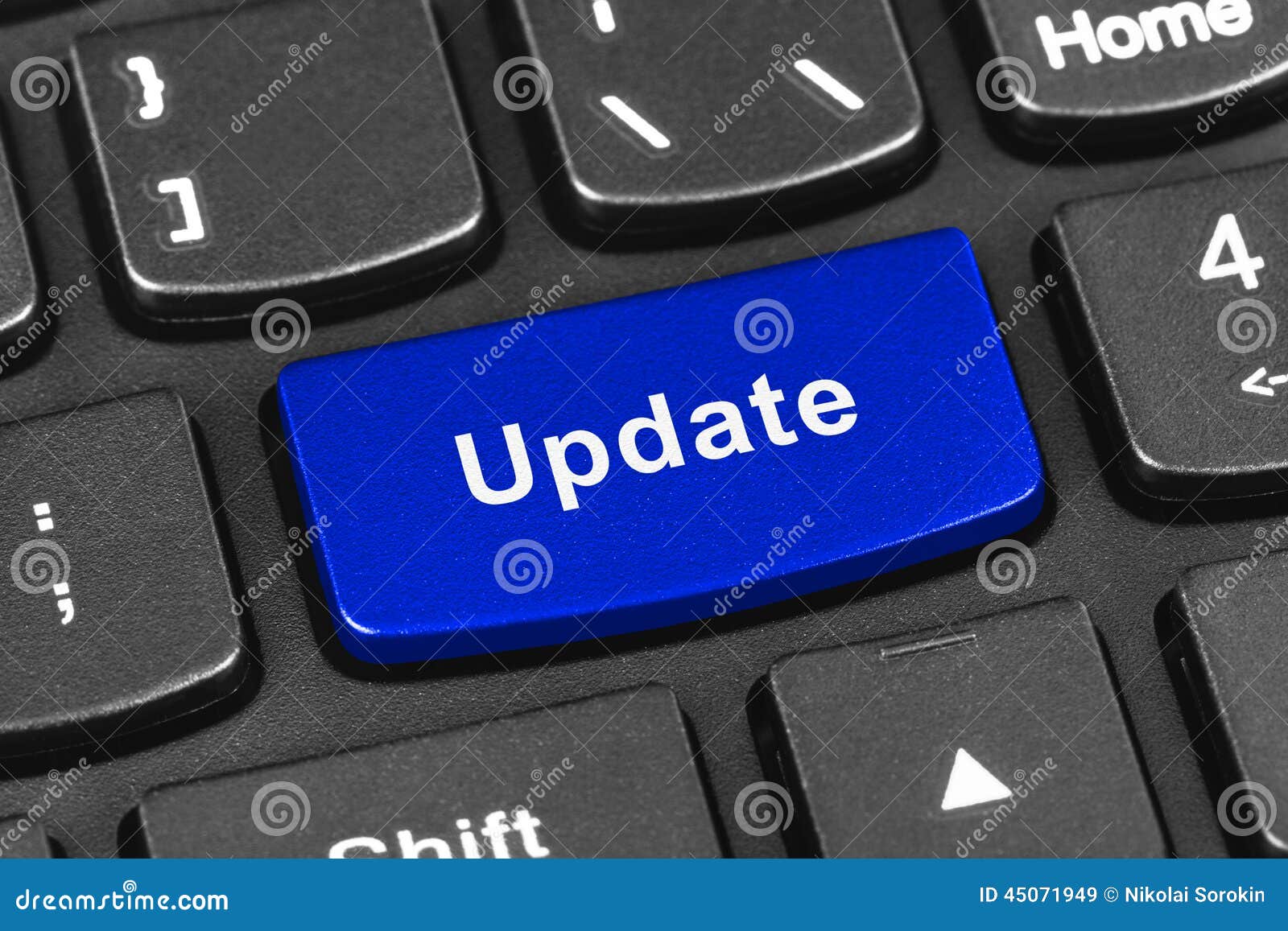 Computer Notebook Keyboard with Update Key Stock Image - Image of ...