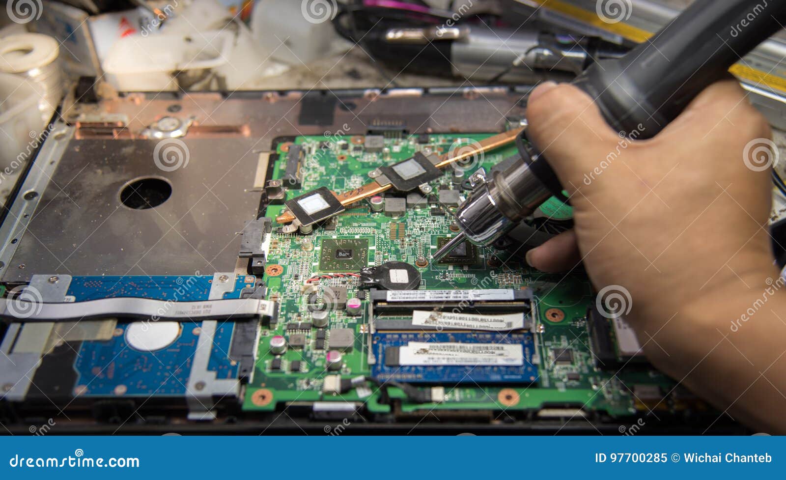 Computer Notebook Repair ,Repair the Notebook Motherboard. Stock Image ...
