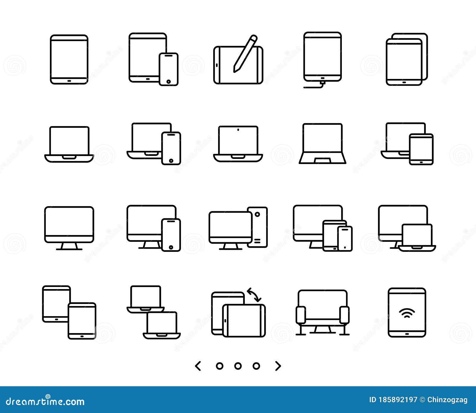 Device Line Icons Collection. Apparatus, Appliance, Gadget, Equipment ...