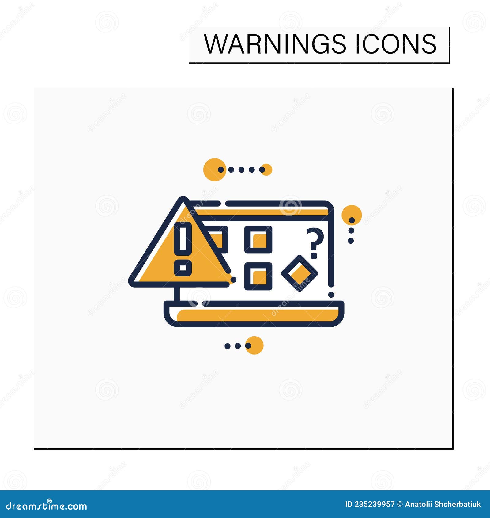 Computer Notification Color Icon Stock Vector - Illustration of shape ...