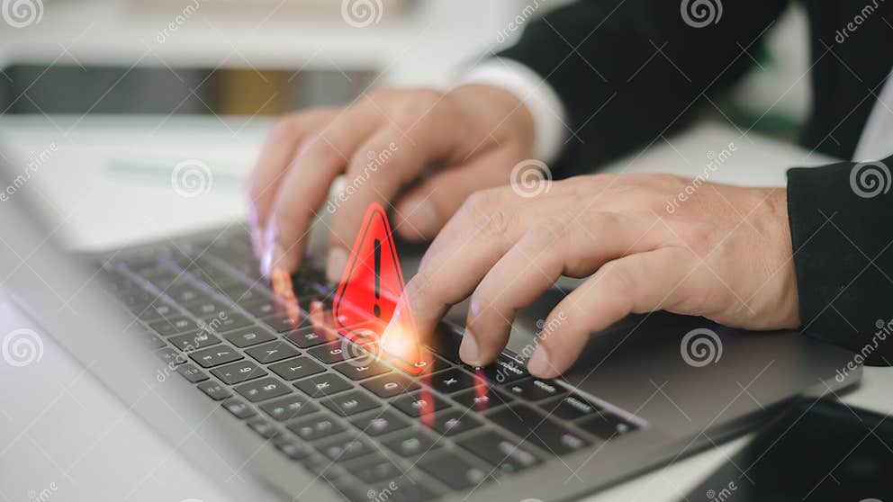 Computer Notification Error Maintenance Concept. Programmer, or Developer Using a Computer ...