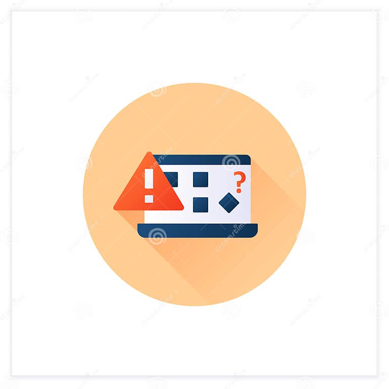 Computer Notification Flat Icon Stock Vector - Illustration of ...