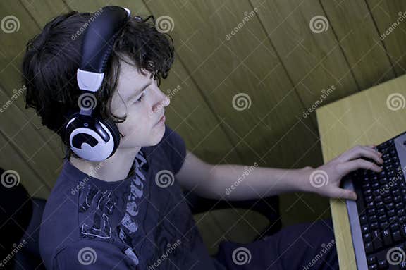Computer Obsessed Teenager stock image. Image of obsession - 27131771