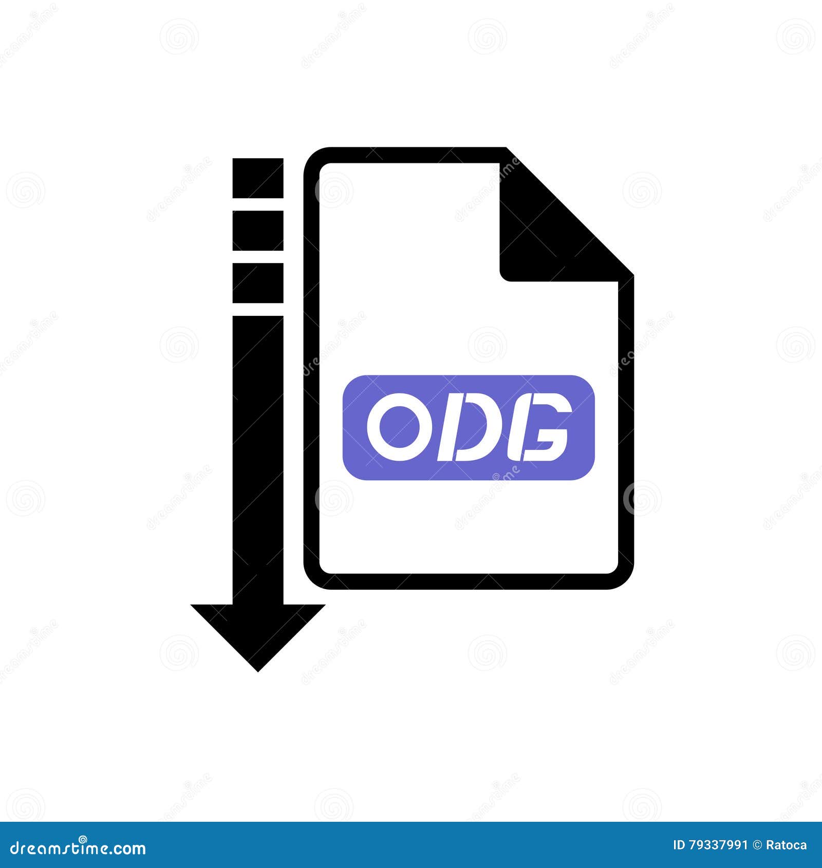 Computer odg file icon stock vector. Illustration of arrow - 79337991
