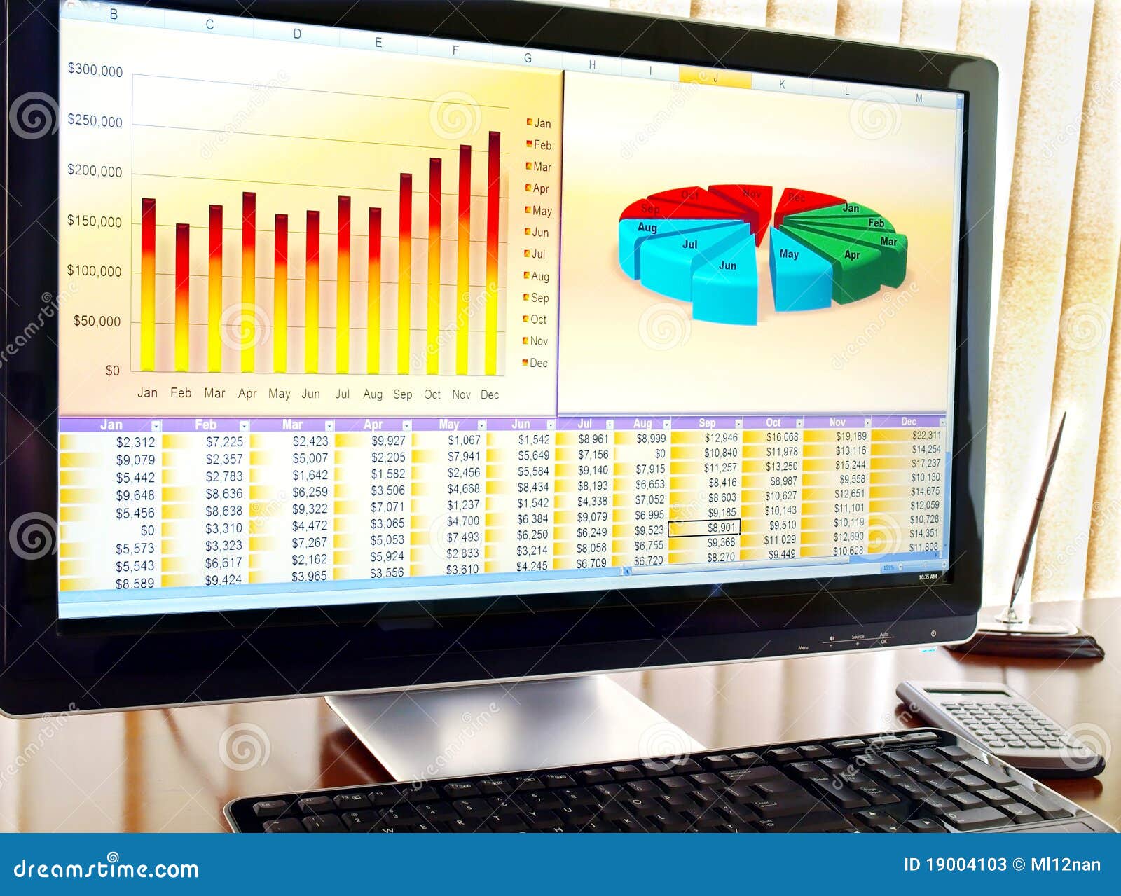 Computer in the office. stock image. Image of digital - 19004103