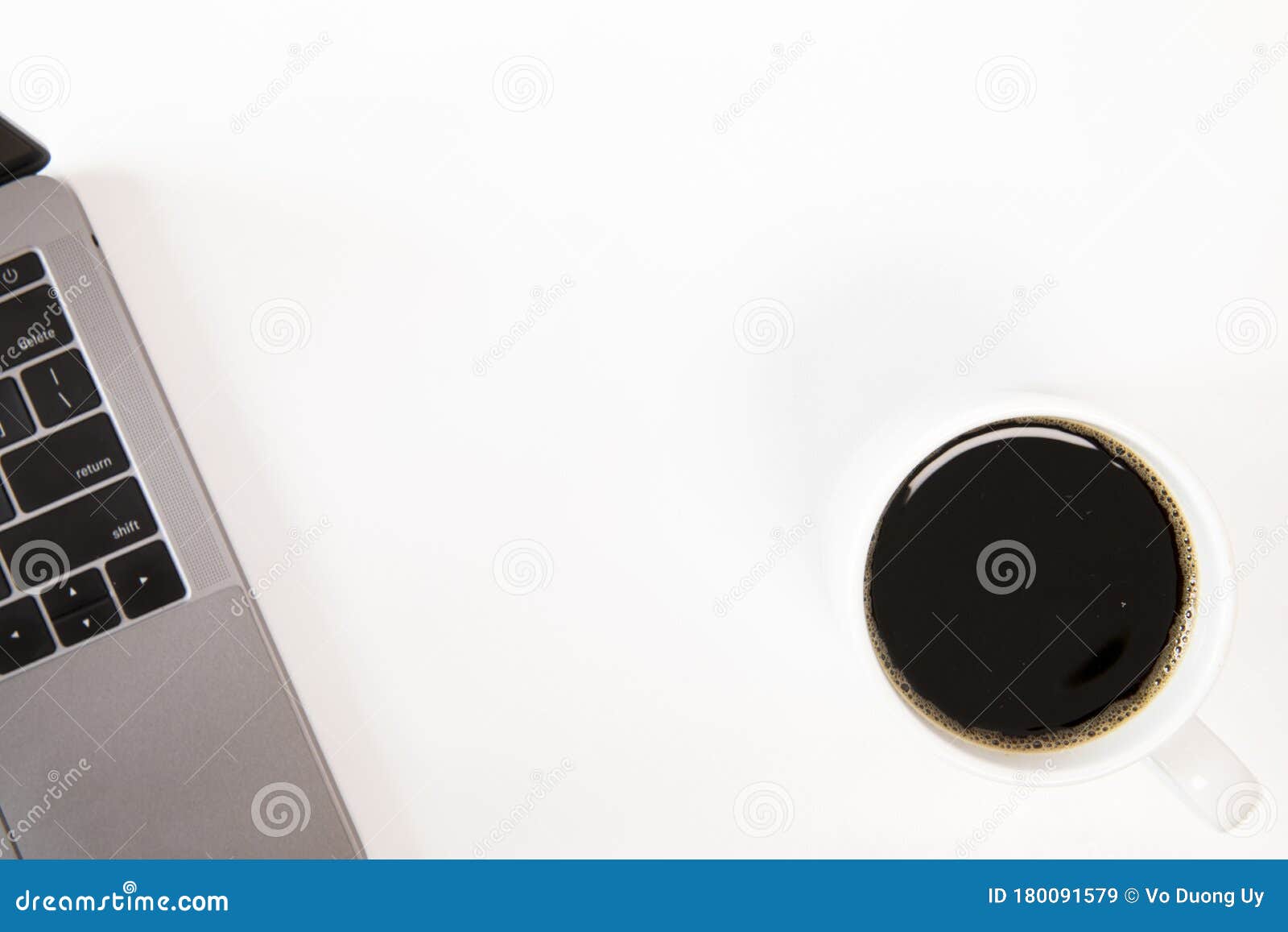 Coffee and Laptop. View from the Top Stock Image - Image of black, copy ...