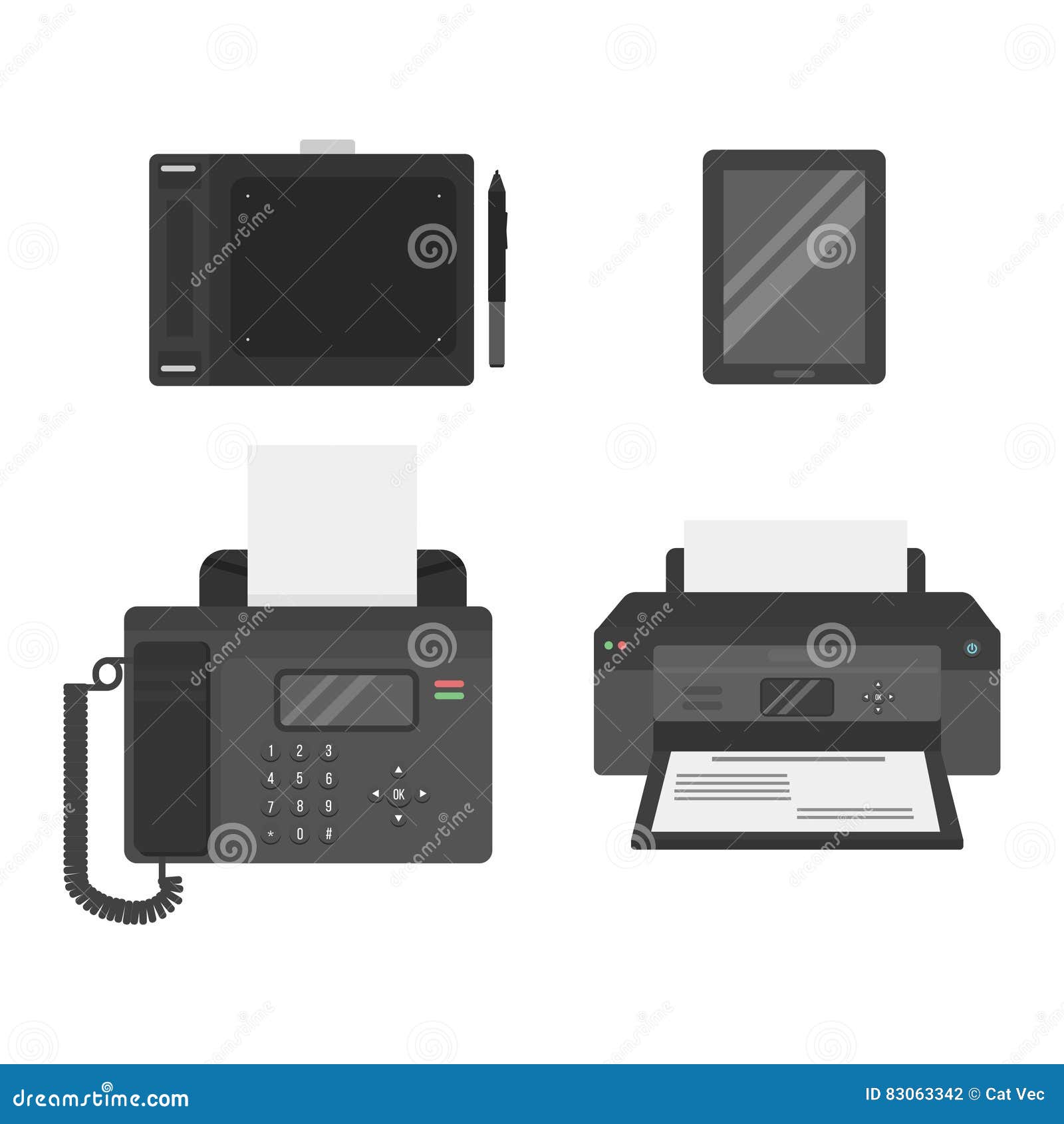 Computer Office Equipment Vector Stock Vector - Illustration of artist ...