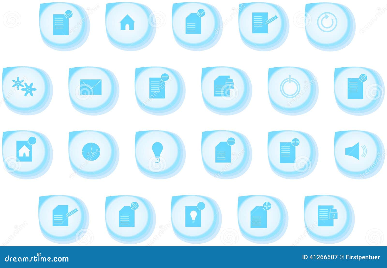 Computer and Office Icons Set, Drop Shaped Stock Illustration ...
