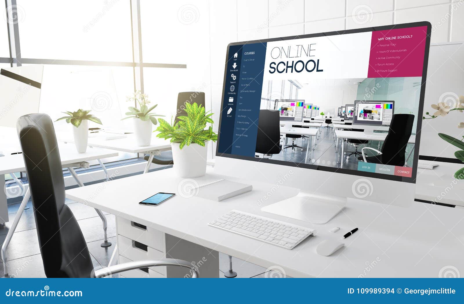 Computer Office Online School Stock Photo - Image of classroom ...