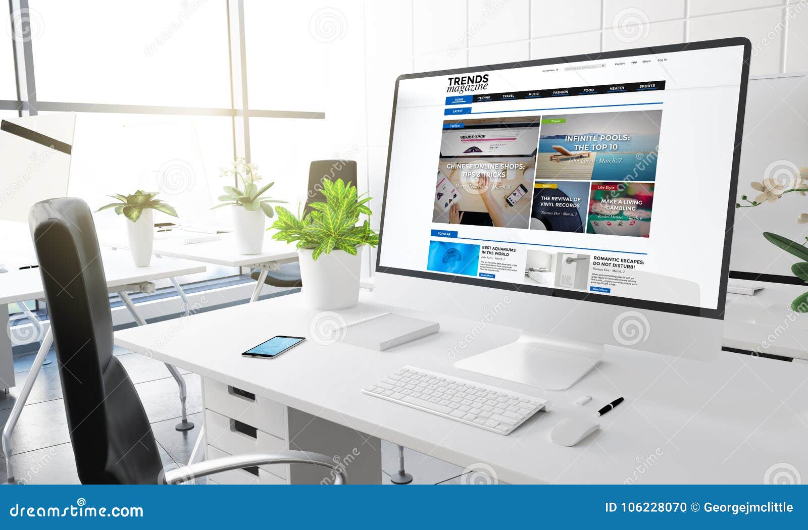 Computer Office Trends Magazine Stock Illustration - Illustration of ...