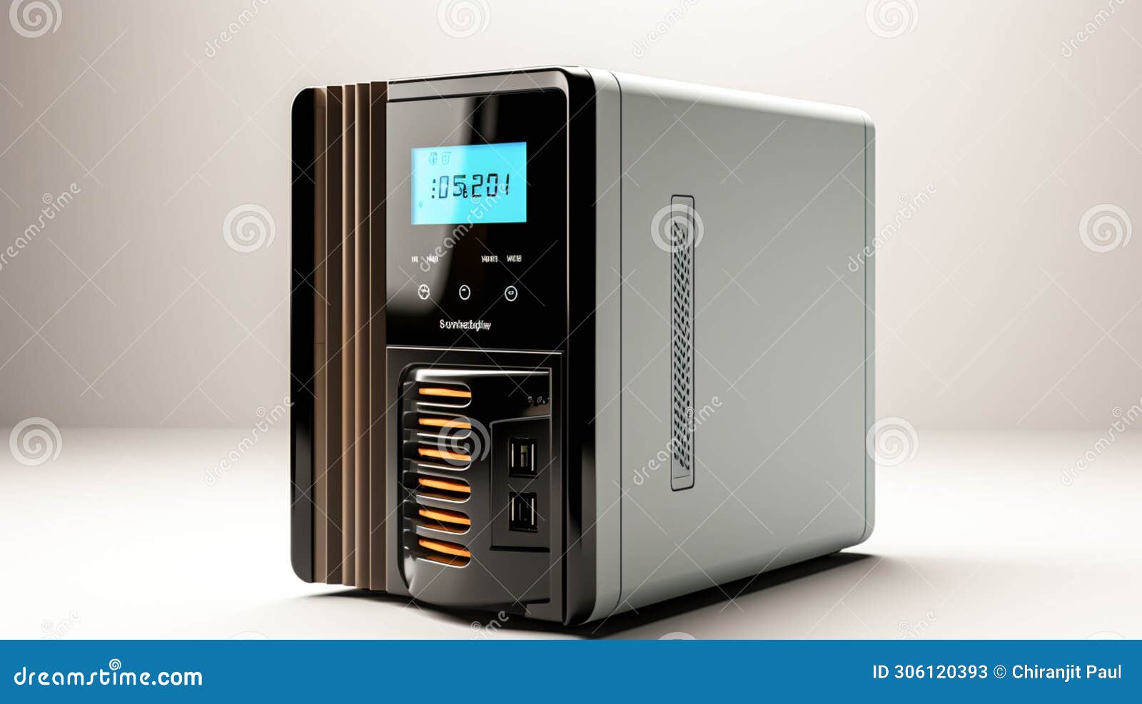 Computer Offline UPS Isolated on White Background Stock Image - Image ...