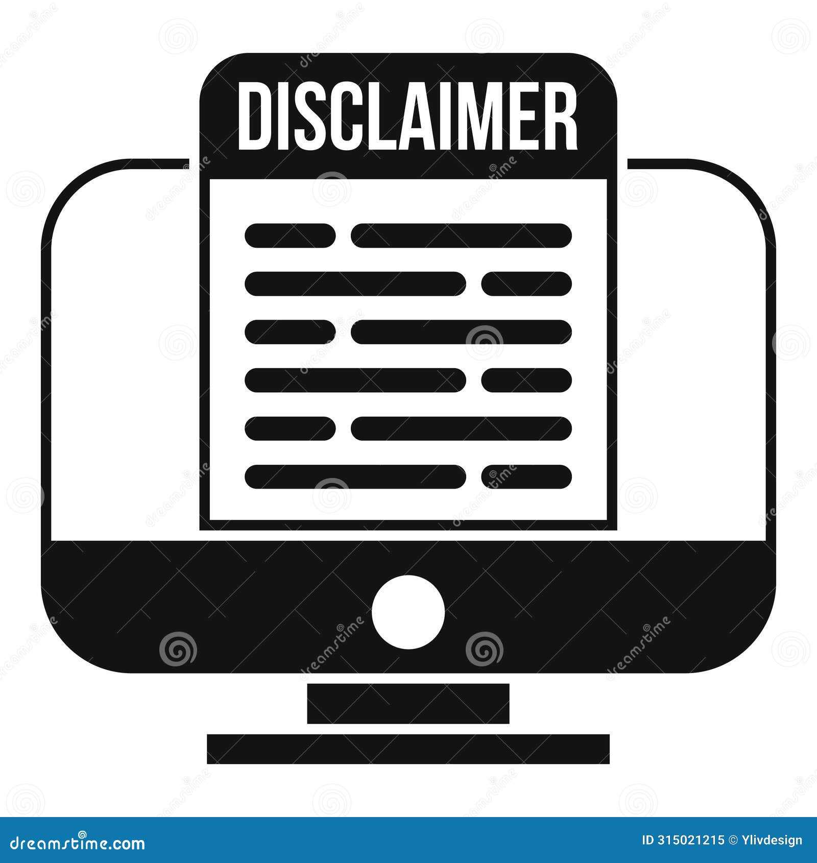 Computer Online Disclaimer Icon Simple Vector. Condition Contract Stock ...