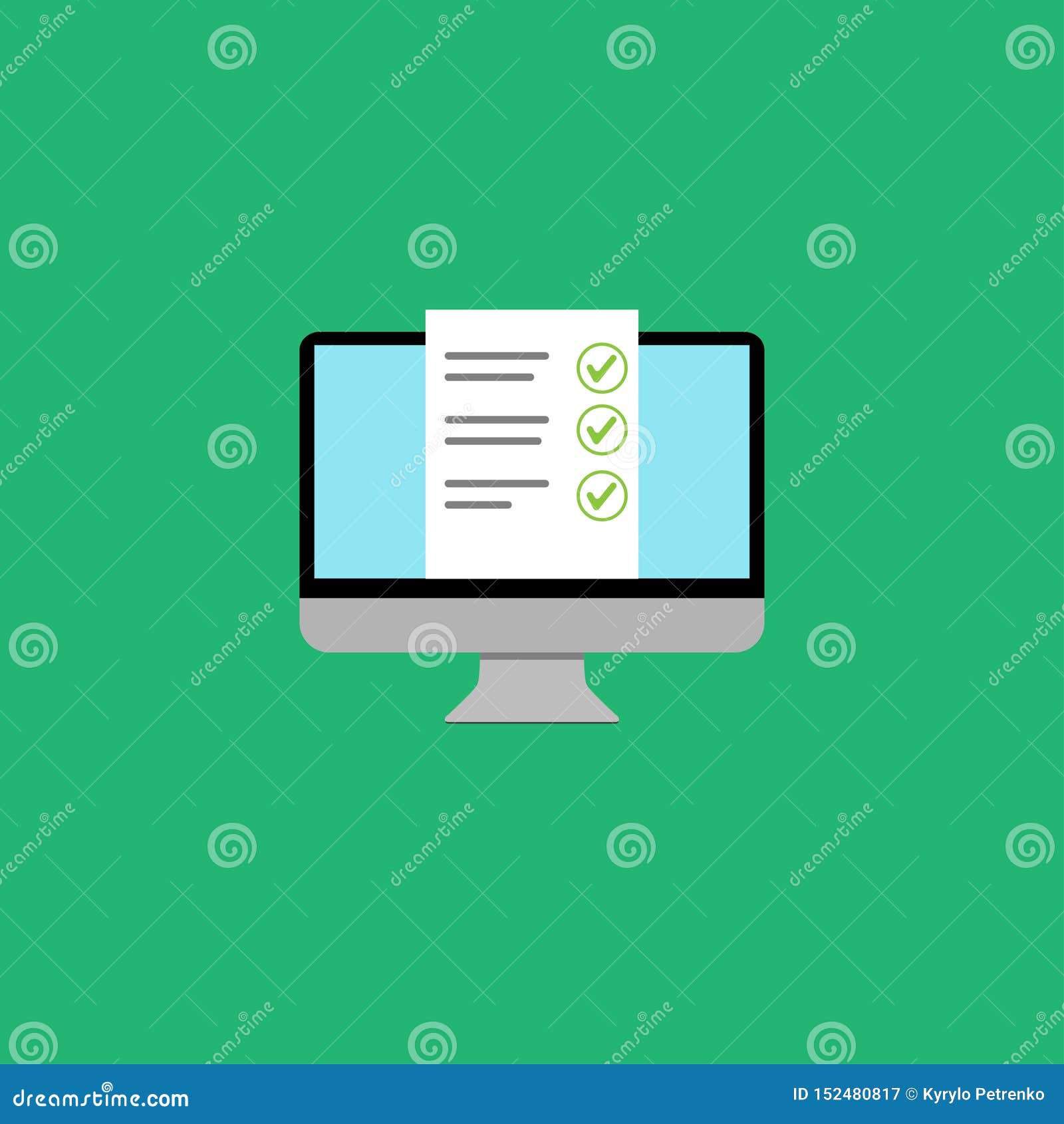 Computer Online Education Test List Approved Design Stock Vector ...