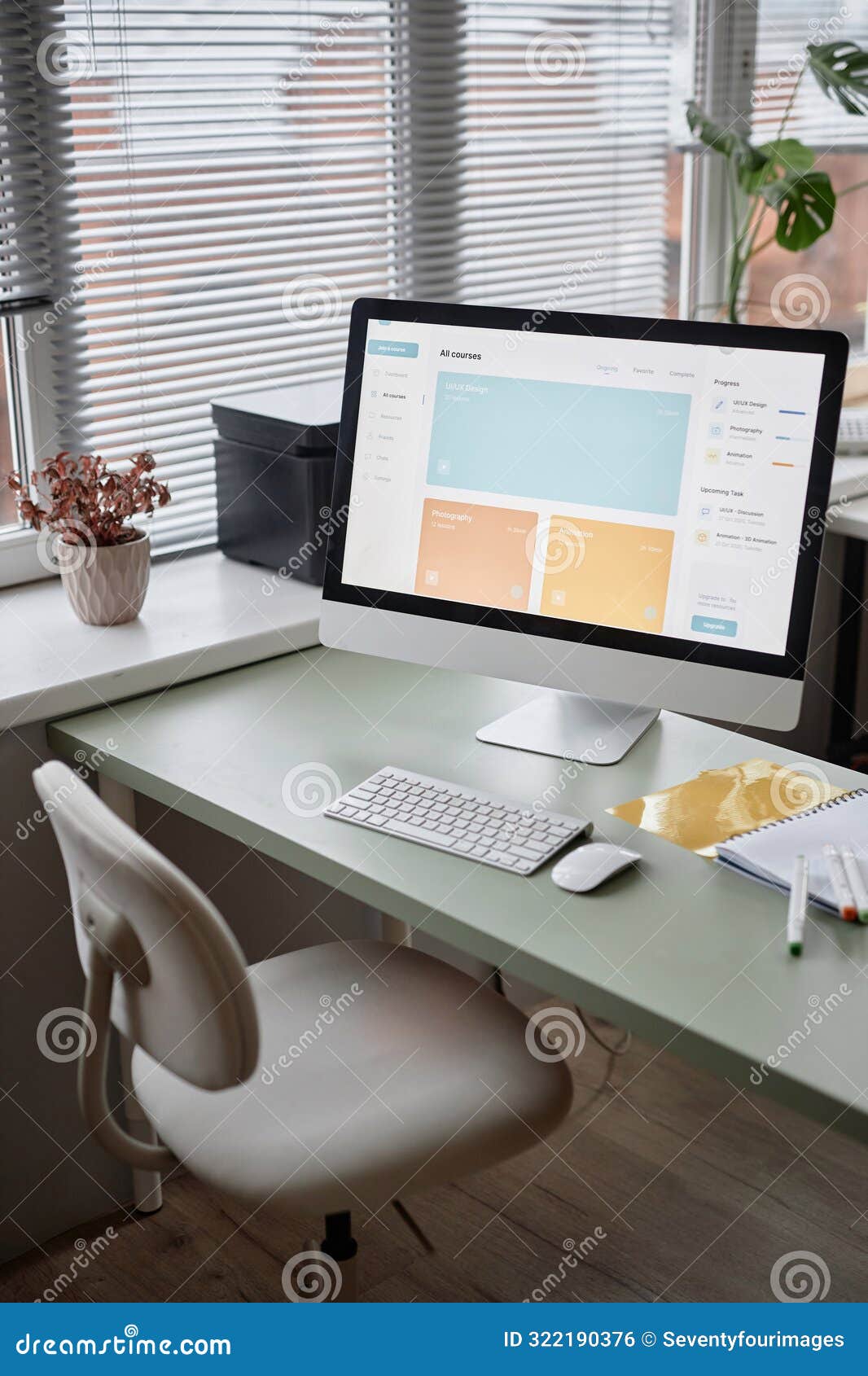 Computer with Online Education Website on Screen Stock Photo - Image of ...