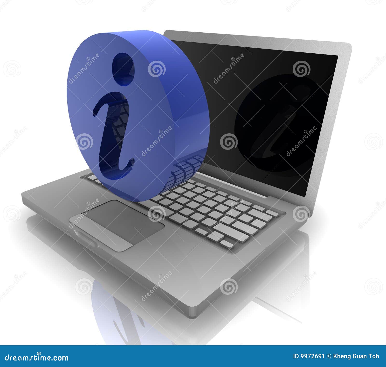 Computer Online Information Stock Illustration - Illustration of open ...