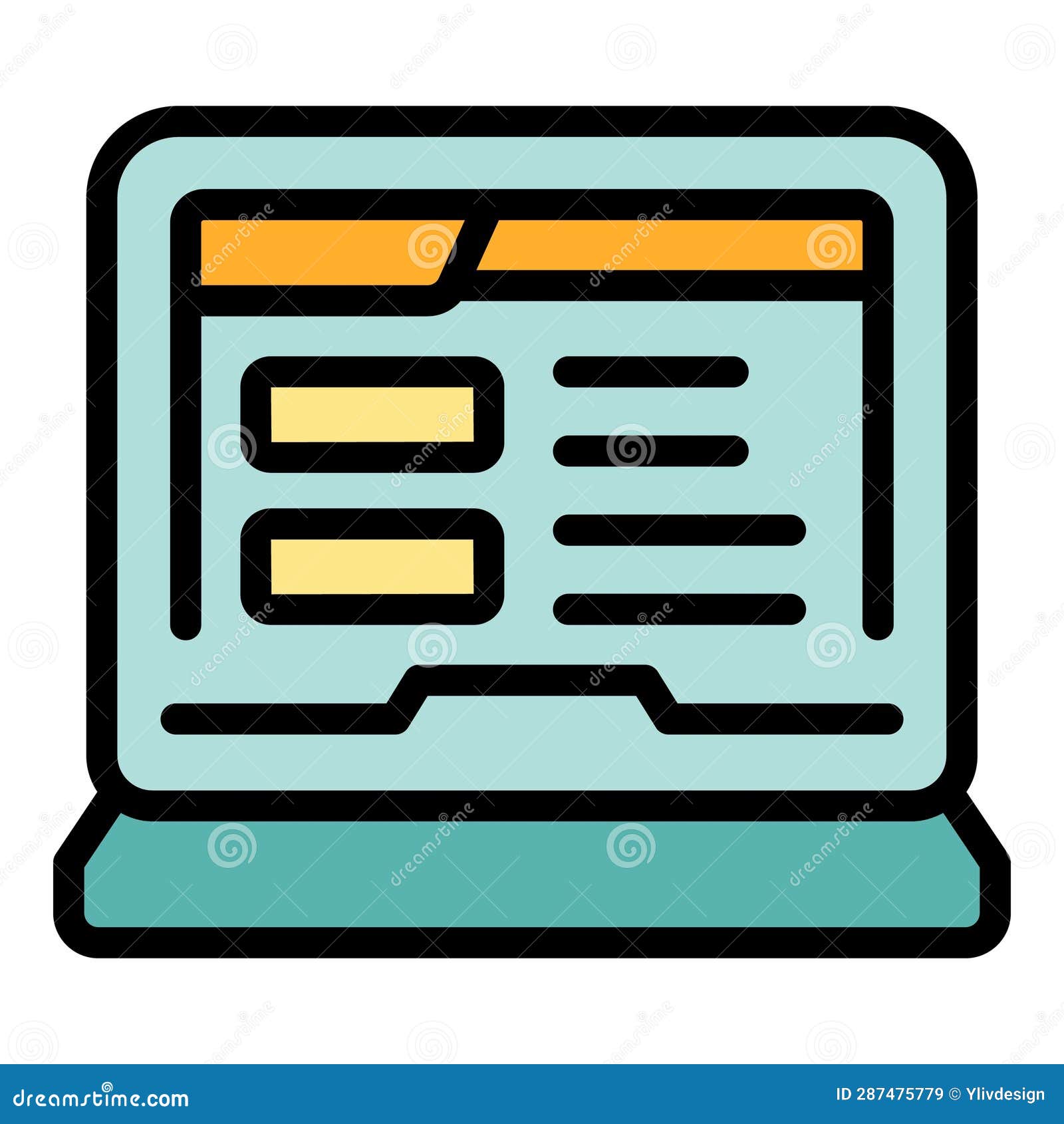 Computer Online Registration Icon Vector Flat Stock Vector ...