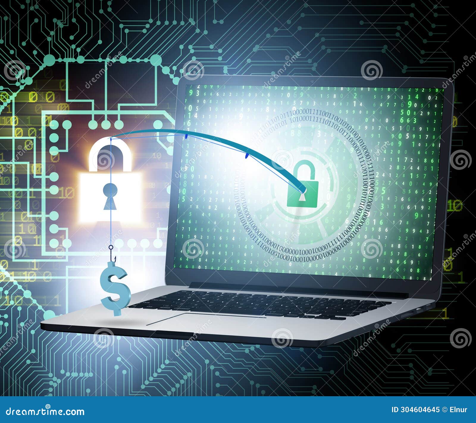 Computer and Online Security Concept Stock Image - Image of monitor ...
