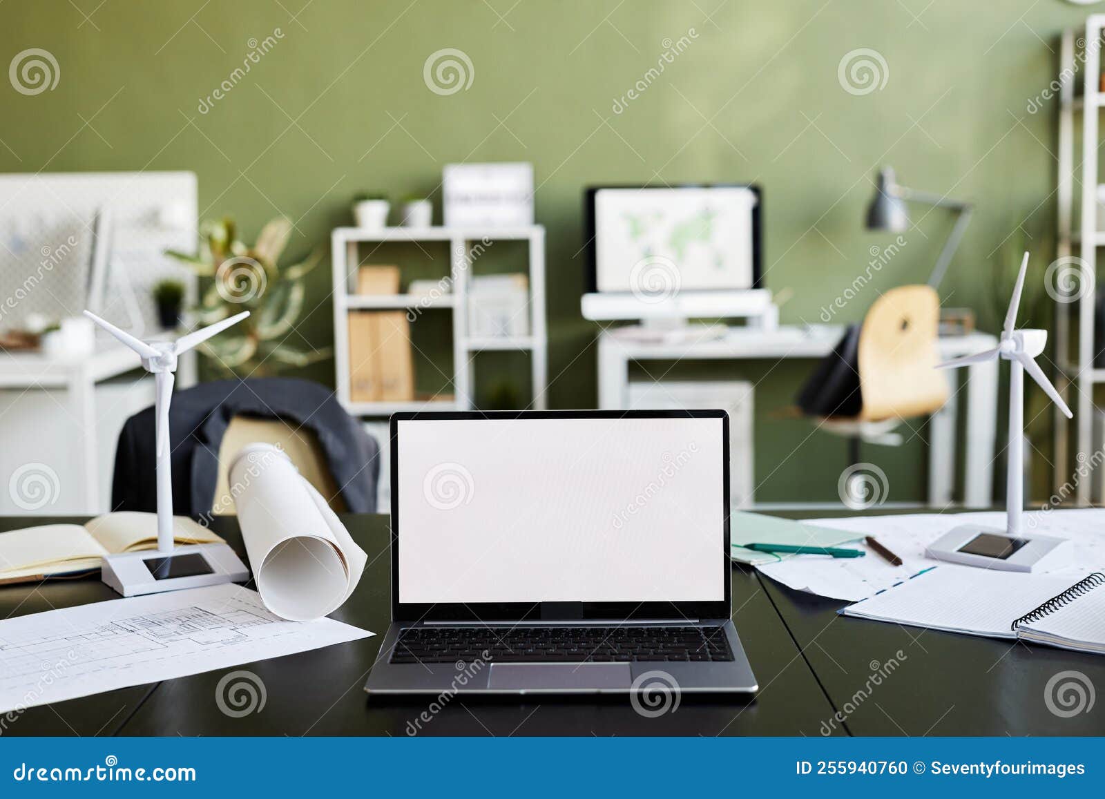 Computer for Online Work at Office Stock Photo - Image of screen ...