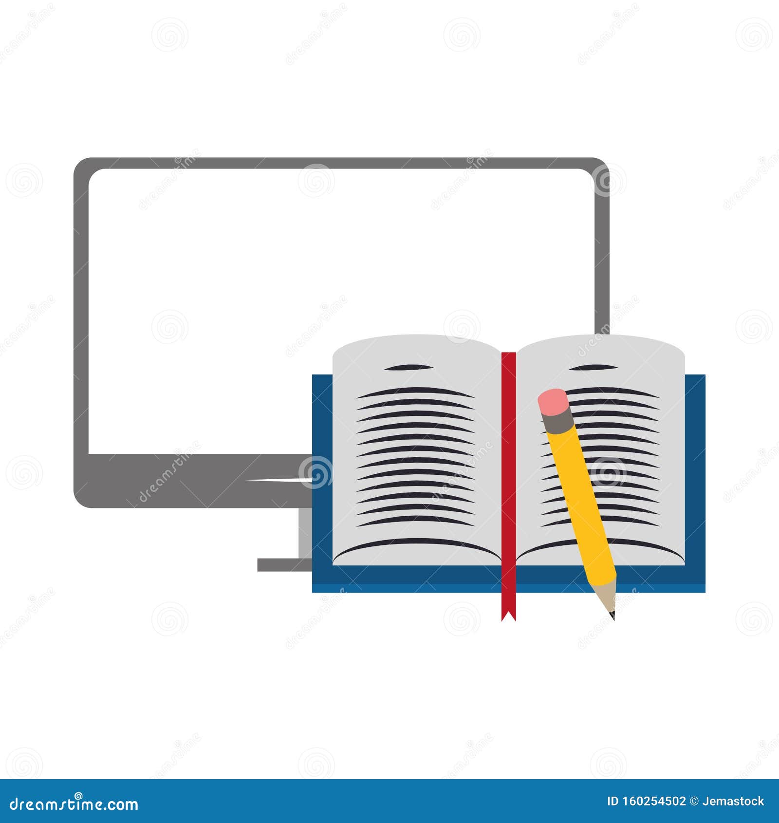 Book and computer design stock vector. Illustration of black - 160254502