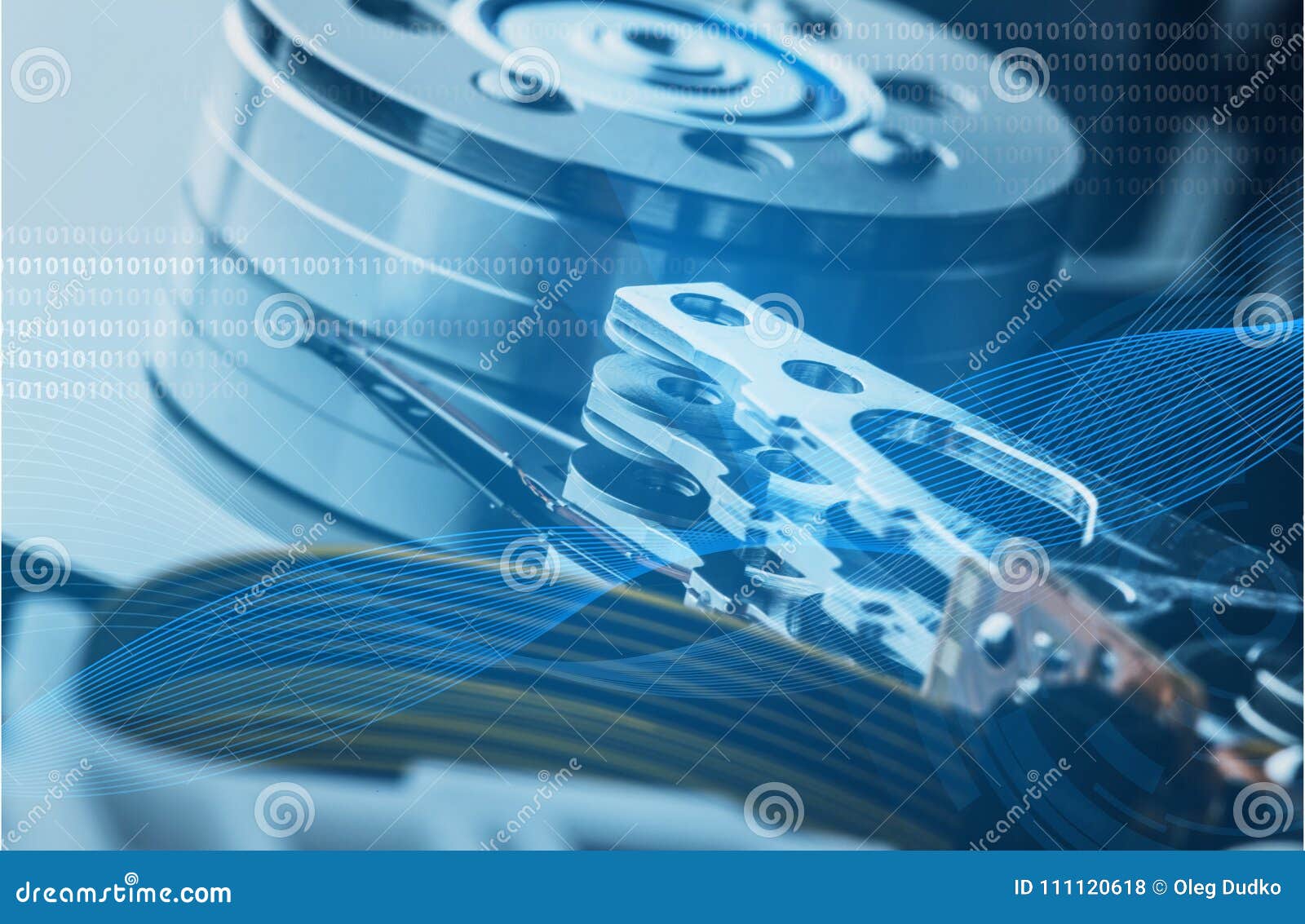 Closeup of an Open Computer Hard Drive Stock Photo - Image of computer ...