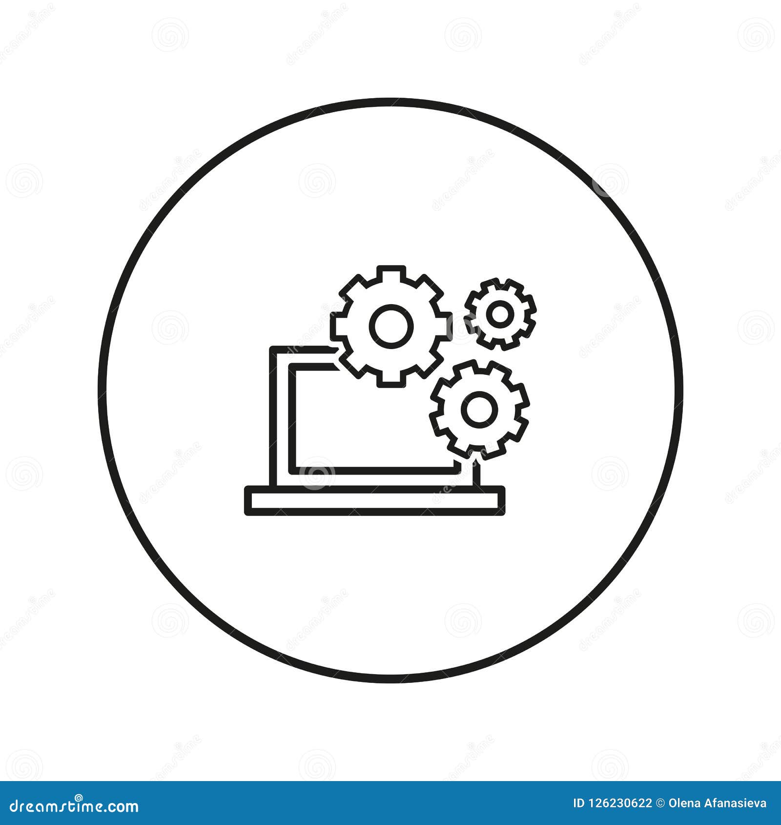 Computer Operation. Vector. Icon. Line. Stock Illustration ...