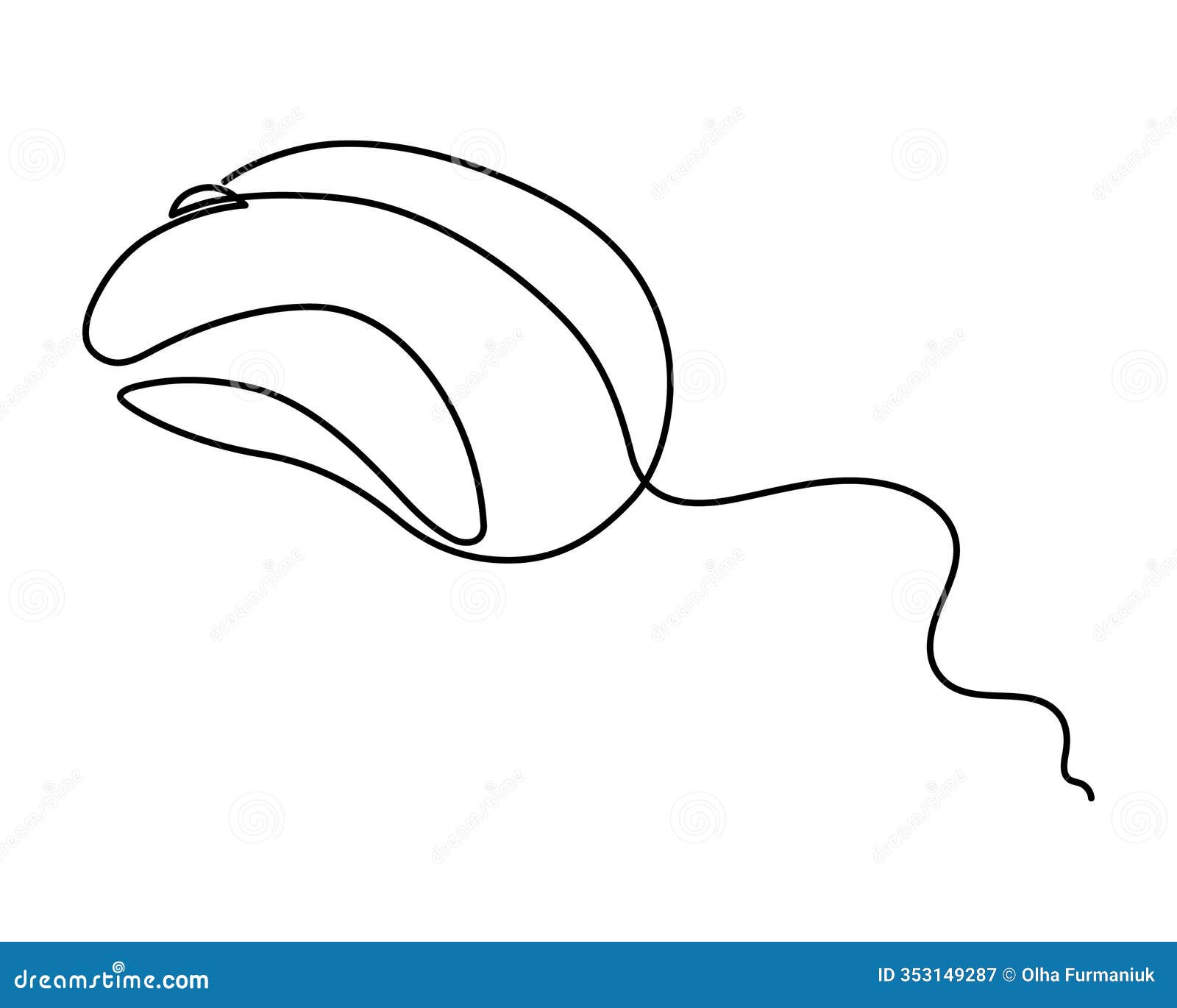 Computer Optical Mouse Tool One Line Art,hand Drawn Input Office Device ...