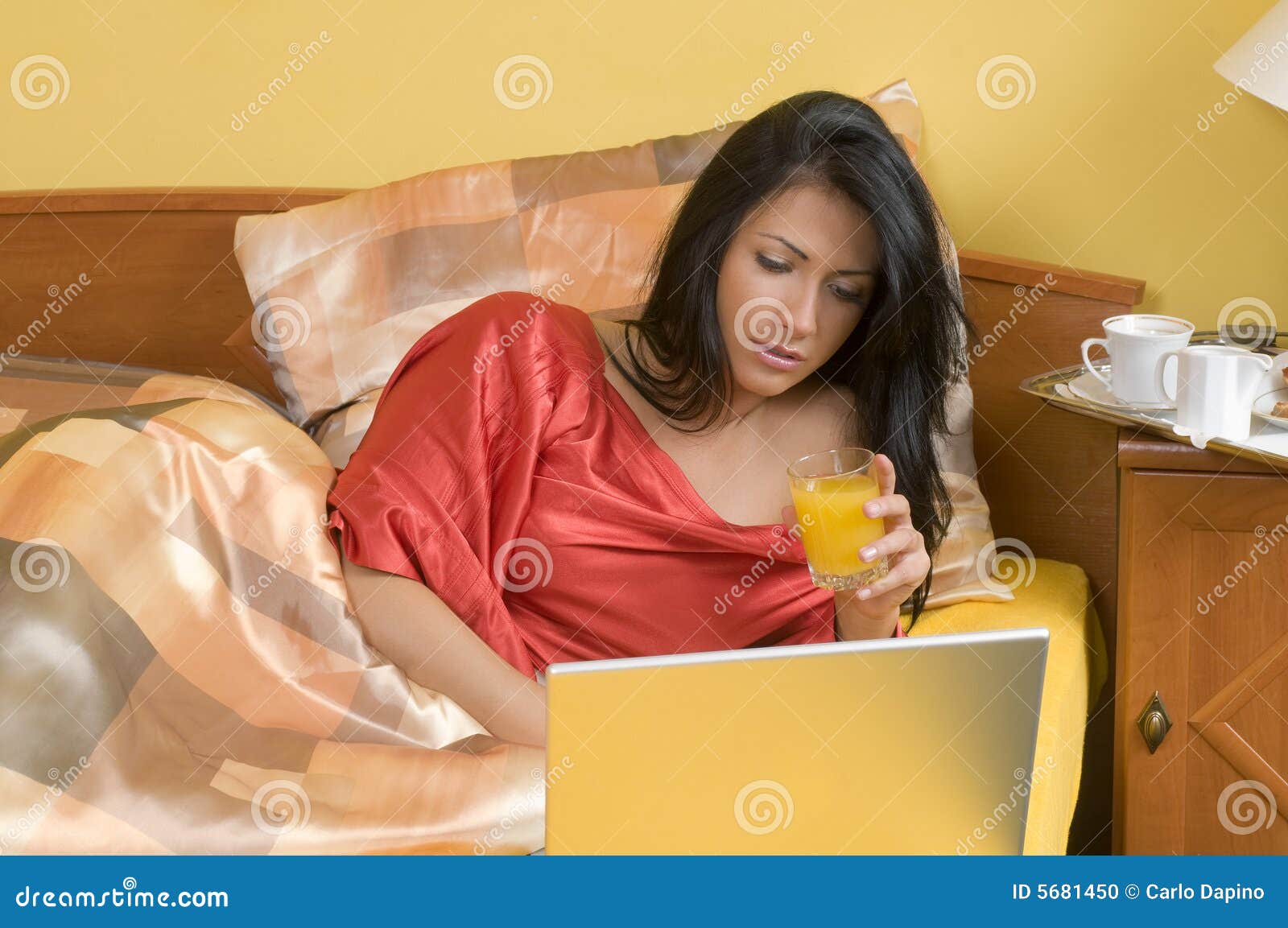 Computer and orange juice stock photo. Image of chat, female - 5681450