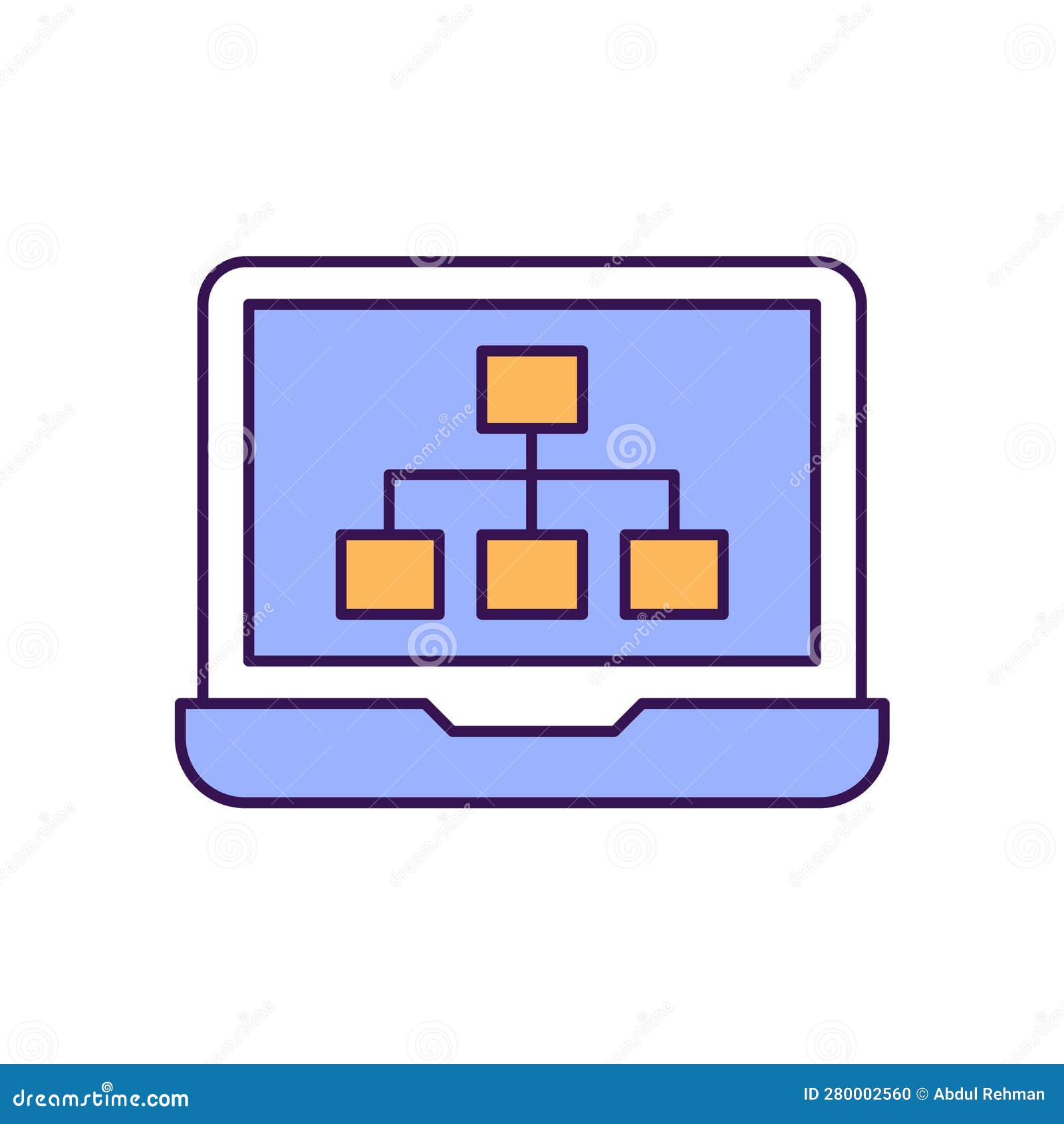 Computer Outline with Colors Fill Vector Icon that Can Easily Edit or ...